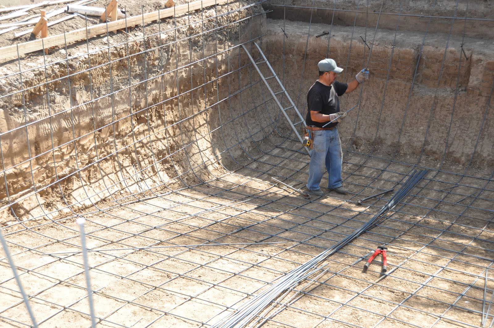 Putting in an inground pool!: Laid the steel rebar!