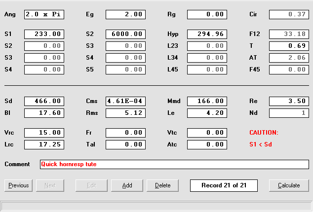 Speaker placement calculator program - simplehor