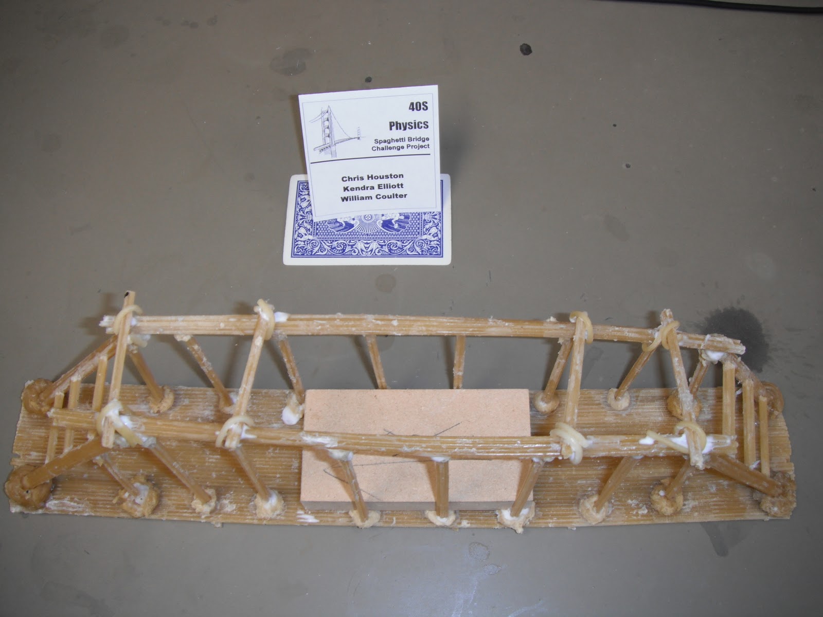 Kendra's Physics Blog: Spaghetti Bridge