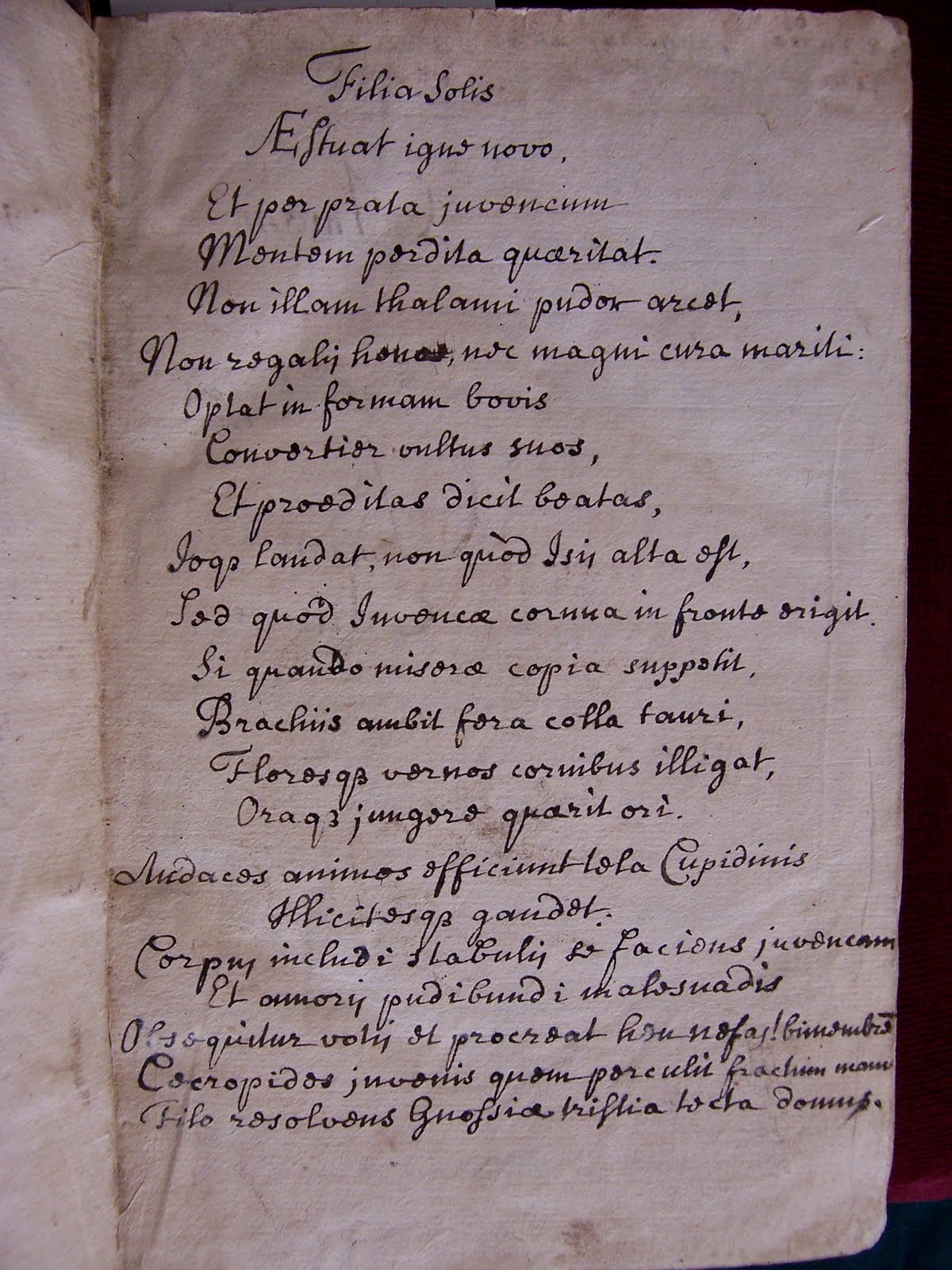 MCRS Rare Books Blog: Latin manuscript poem in a late 17th-century Horace