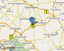 Channagiri Sri Raghavendra Swamigalu: Channagiri Route Map