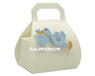 PASTURKEY: AHŞAP MİNİ GAGASI BOHÇALI DEKORLU BEBEK ŞEKERLERİ