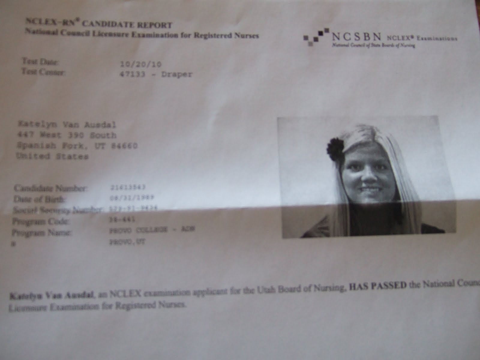 The Van Ausdal's: REGISTERED NURSE...FINALLY!!!