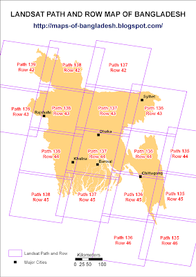 Maps of Bangladesh: Landsat Path and Row Map of Bangladesh