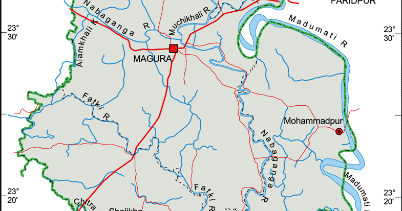 Maps of Bangladesh: Political Map of Magura District