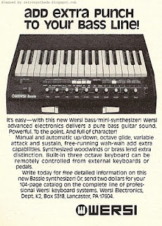 Retro Synth Ads: Wersi Bassie (bass/mini synthesizer) ad #2 ...