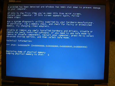 Dell Computer Problems: Pictures of Dell Blue Screen - "Dumping ...