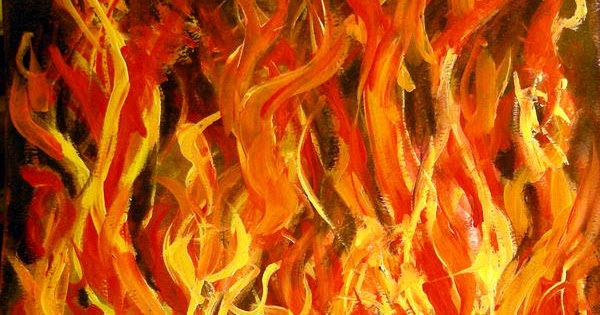 Artscanyon Gallery: Acrylic Painting - Warm Flame of Fire
