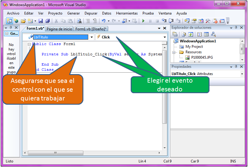 VISUAL BASIC 2012: CONTROLES PARA VISUALIZAR TEXTO: PROPIEDADES Y EVENTOS