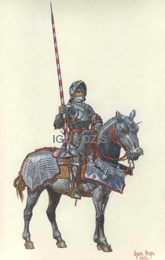 IGOR DZIS BATTLE PAINTING: French knight XV Century