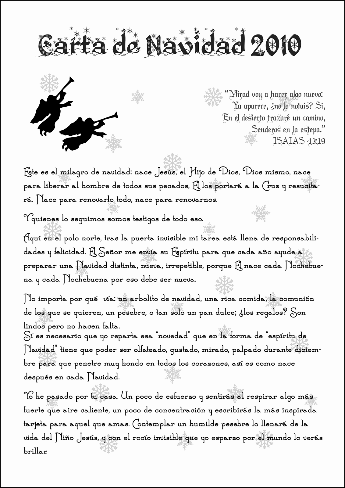 Madre Nuestra: Carta de Navidad