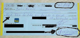 Olhando no Olho: COMO PREENCHER UM CHEQUE