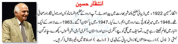 URDU ADAB: Intizar Hussain; the Famous Urdu Writer