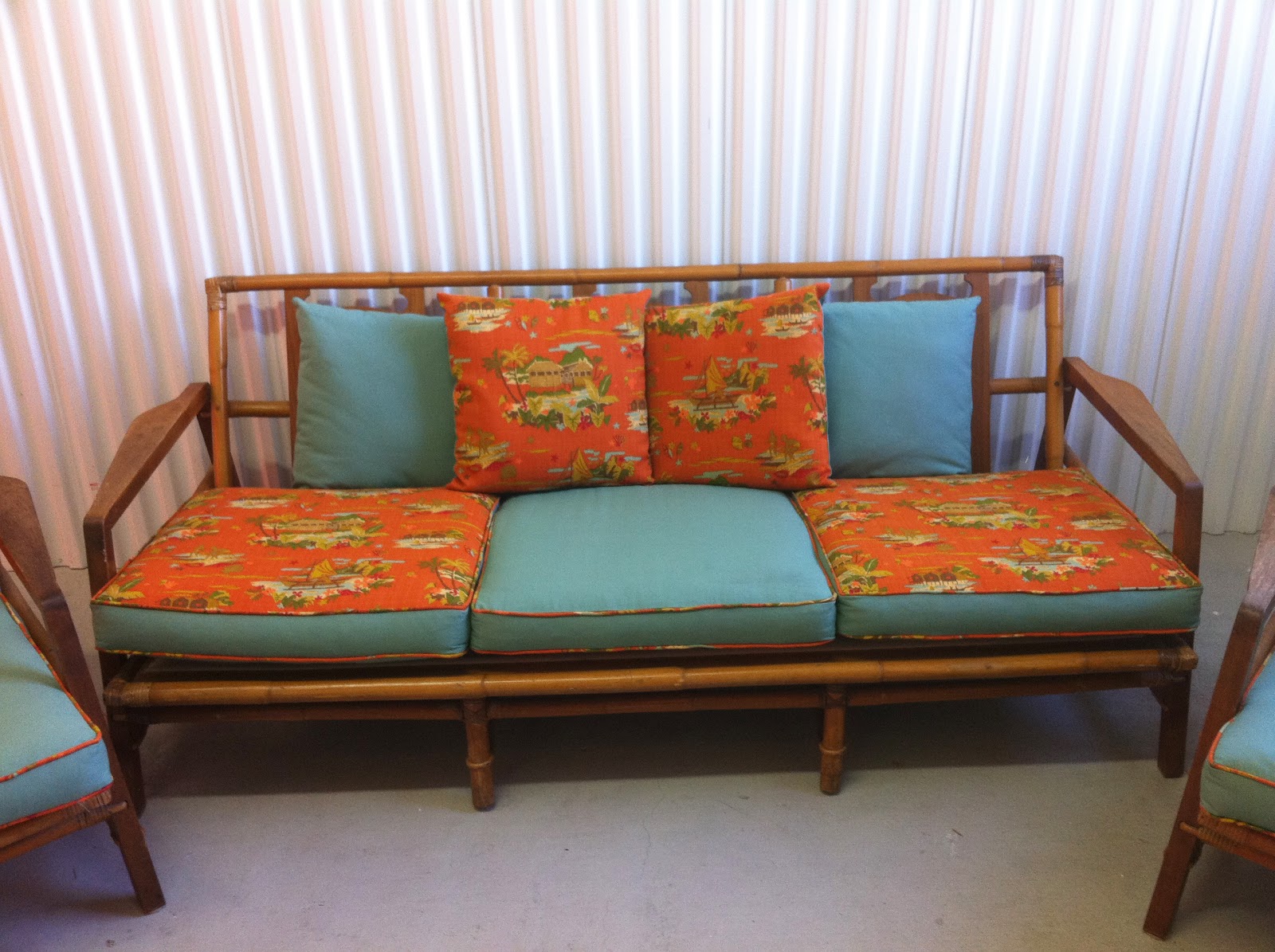 junk2funk: Sneak Peek! Ficks Reed Bamboo/Teak Living Room Set!