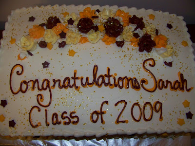 Claudine: Graduation 2 Layer Half Sheet Cake and Cap Cookies