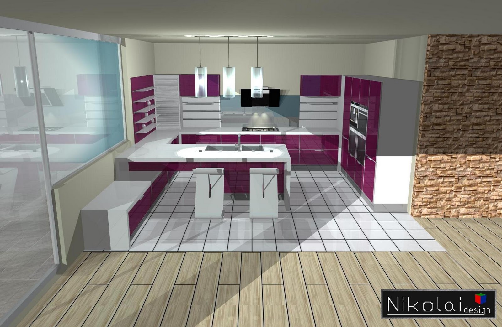 Nikolai Design: Bucatarie Moderna - Purple Haze