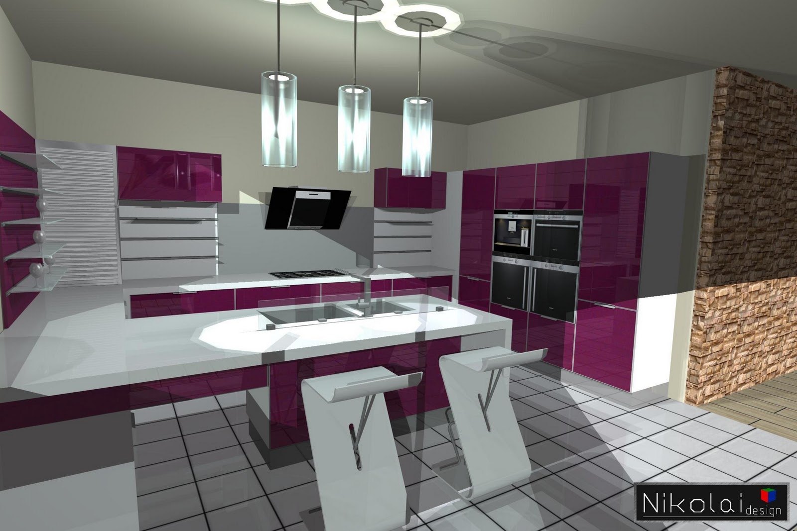 Nikolai Design: Bucatarie Moderna - Purple Haze