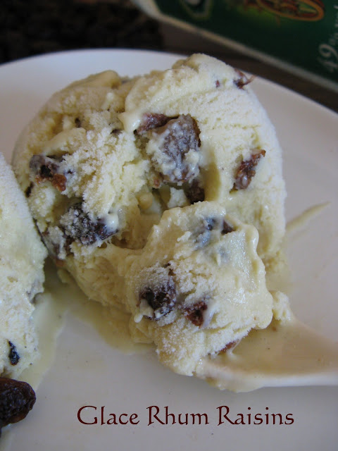 J'en reprendrai bien un bout...: Glace Rhum- Raisin