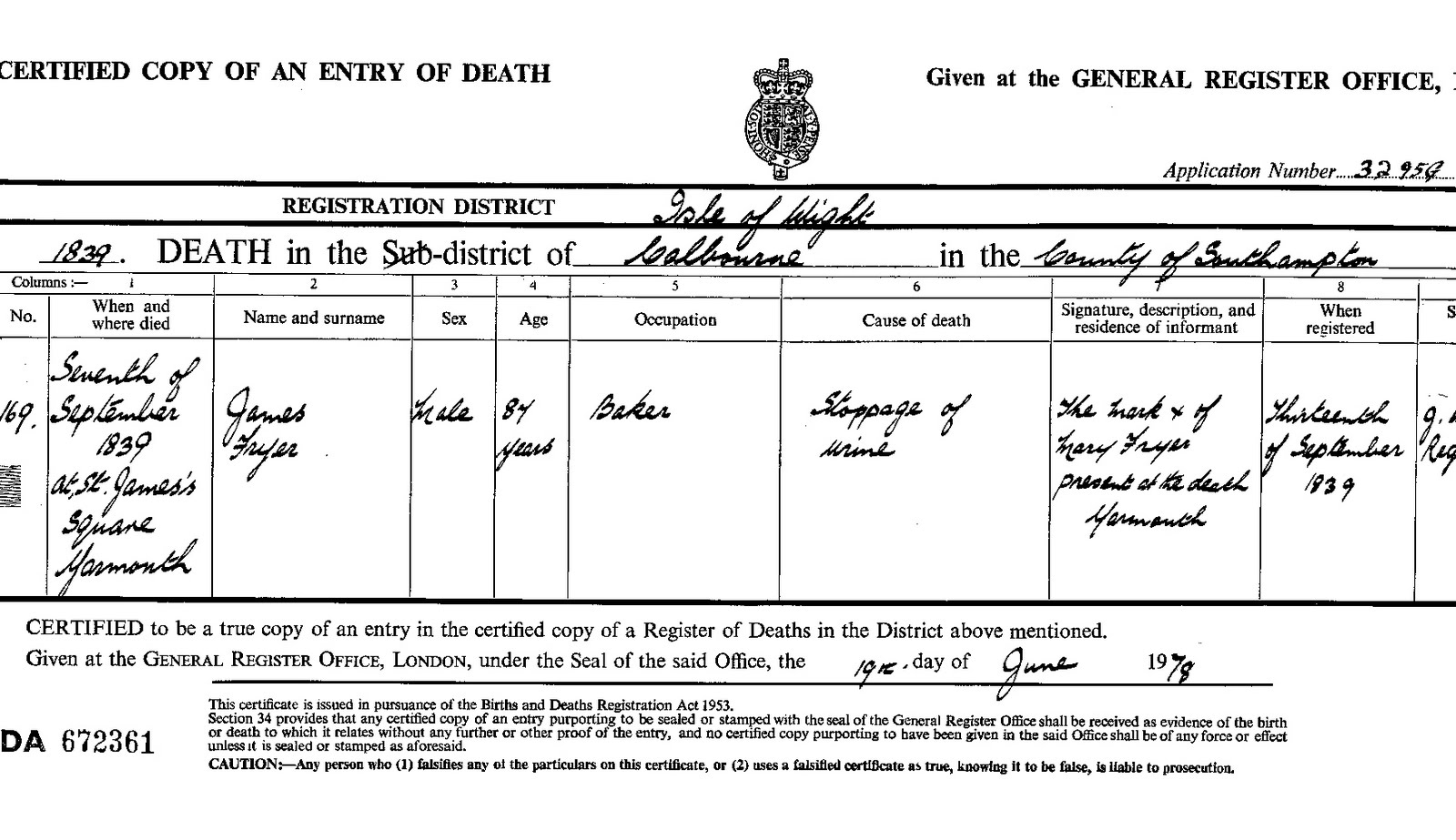 James Fryer and Mary Butler Family History