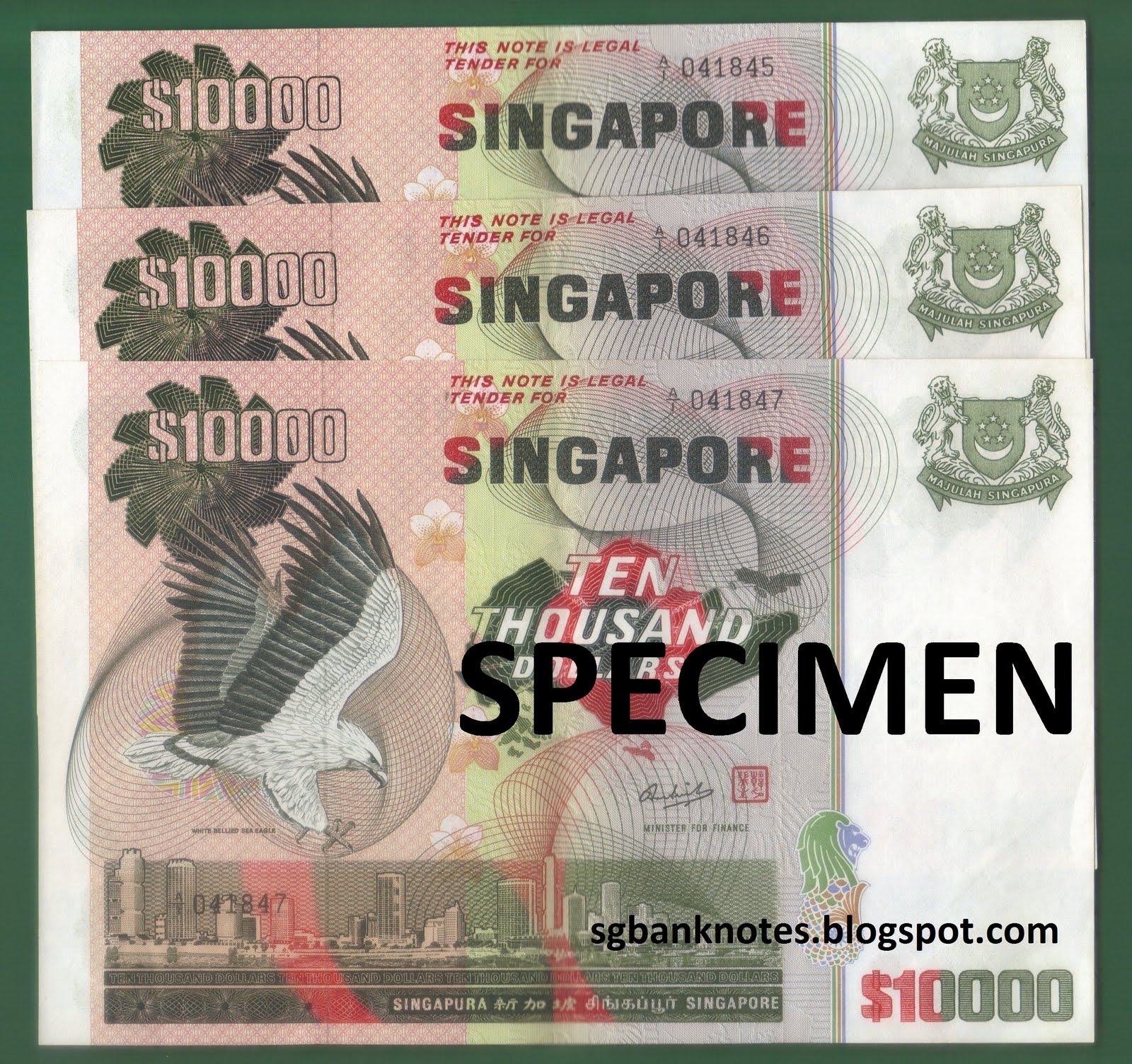 nut's Singapore Banknotes Collection: 3 Consecutive Singapore Bird ...