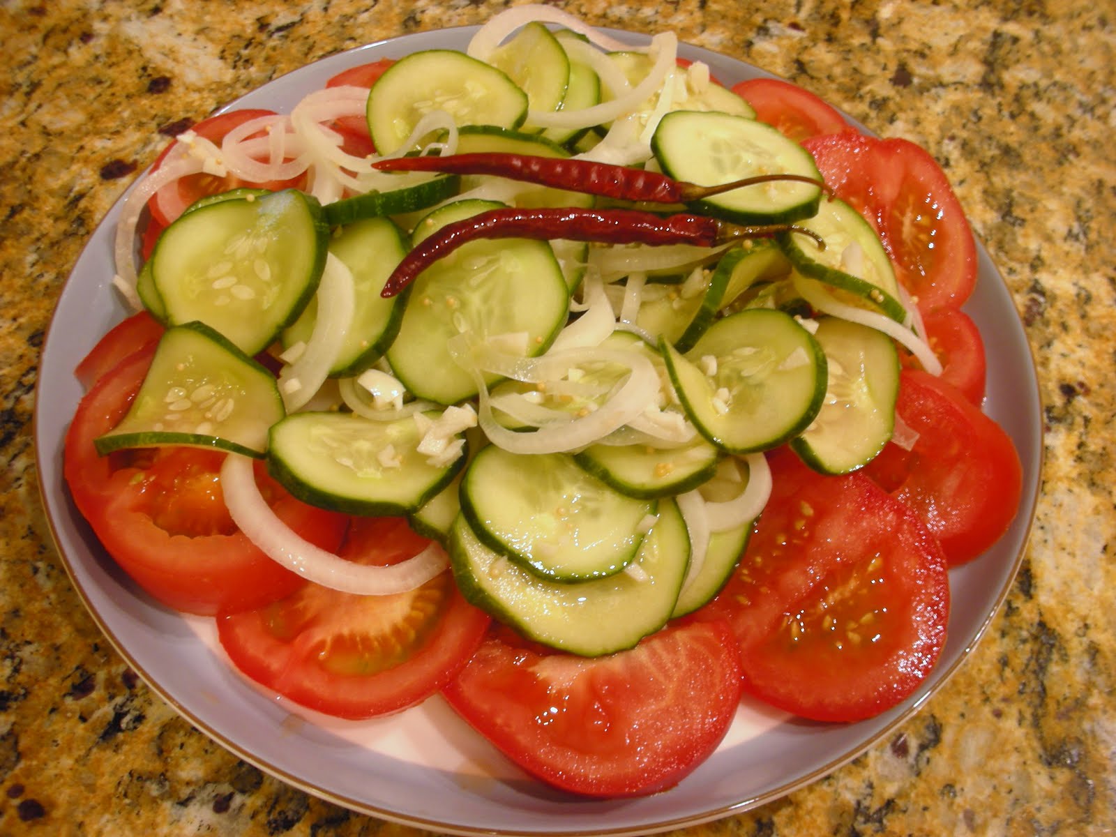 Everyday Vegan: Sweet-Spicy Cucumbers overTomatoes