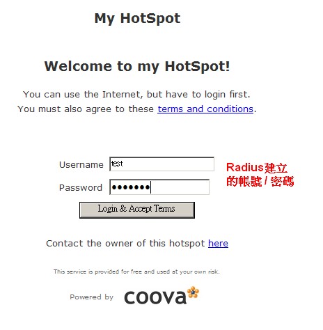 我要成功: Captive Portal - CoovaChilli