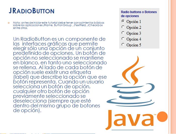 Tutorías de Java: JRadioButton y JMenu TUTORIAL