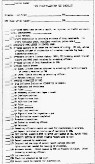 Drug Recognition Expert: First DRE Checklist - from 173 case study