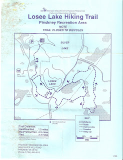 Mike's Lenawee and Monroe Blog: Losee Lake Hiking Trail: Old Map
