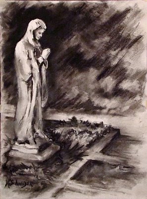 Paint Charleston Daily: "Easter Vigil" A Charcoal Drawing of a Biblical ...