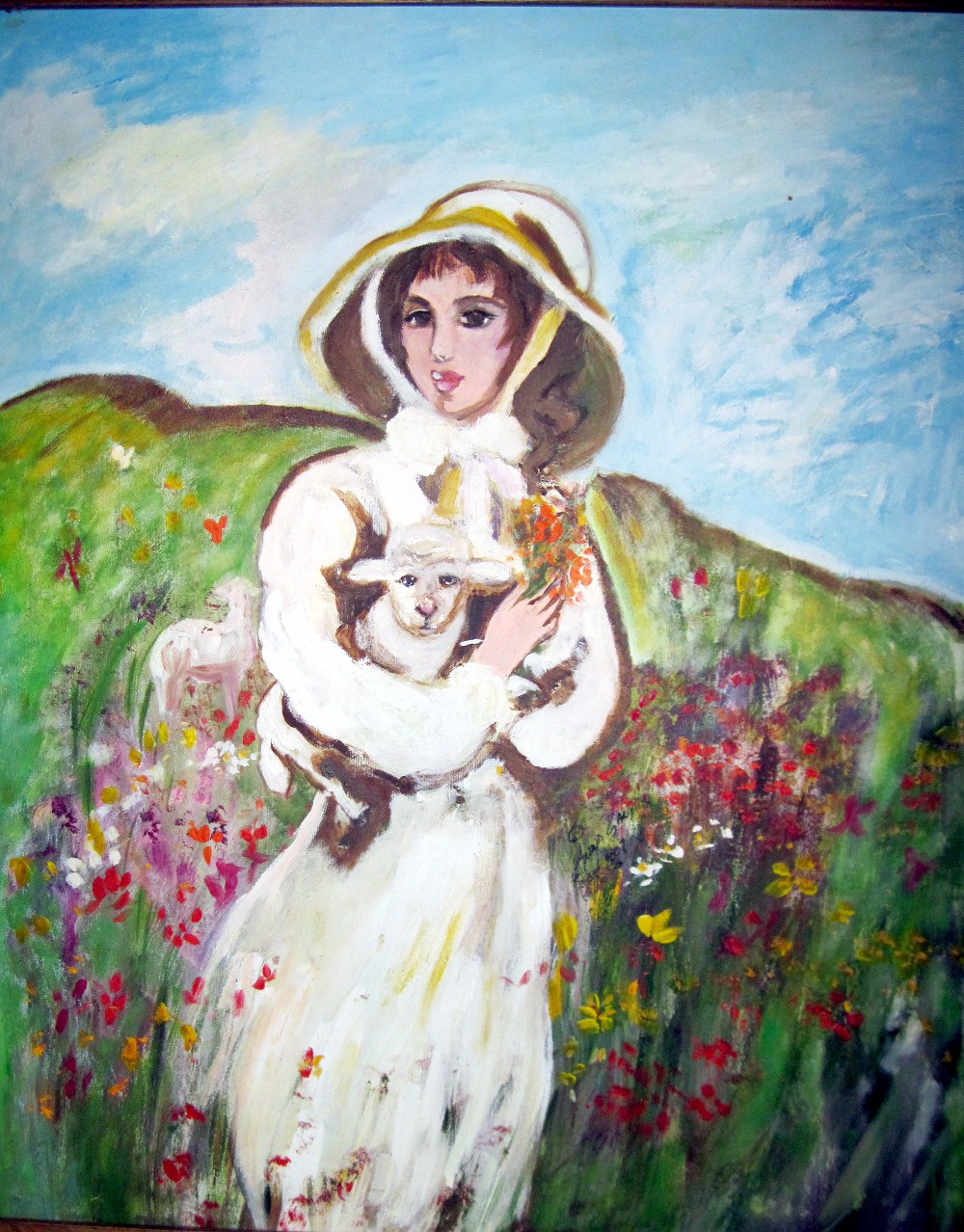 maxwellvintage: Anna Sandhu Ray Original Canvas Painting Shepherdess
