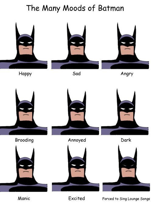 Flaming Zombie Monkeys: The Many Moods Of Batman