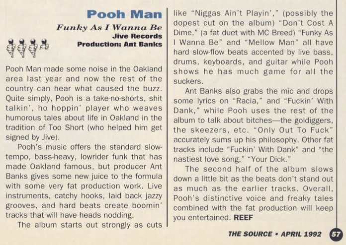 Rap Research Archive: Pooh Man; Funky As I Wanna Be review in The ...