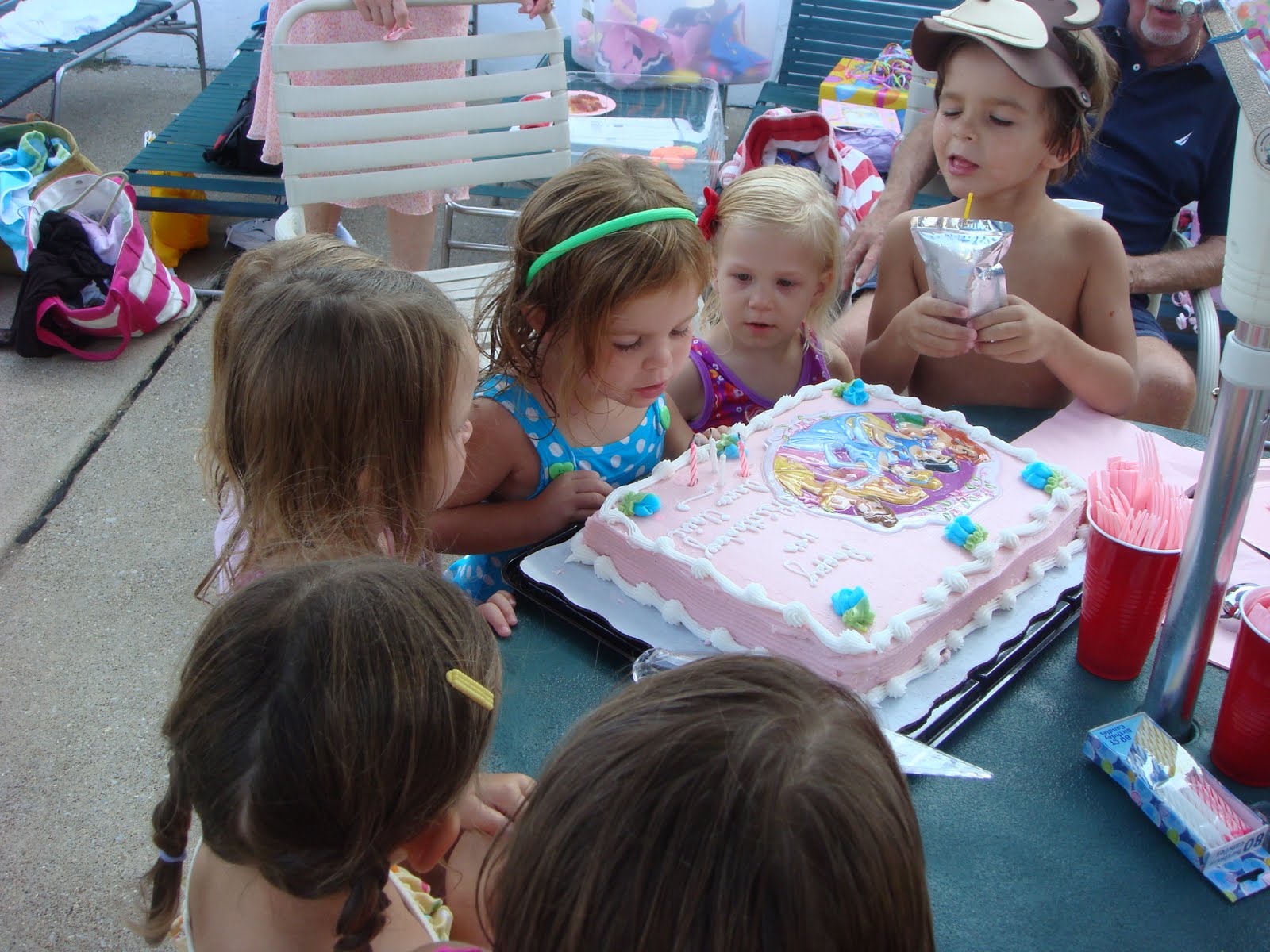 Ella Kate and Amelia: Anna Claire's 4th Birthday pool party