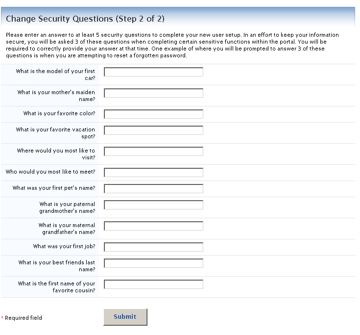 Advertising Lab An Overwhelming Security Questions Form