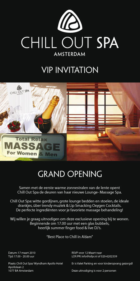 LOF/PR: Opening Chill Out Spa