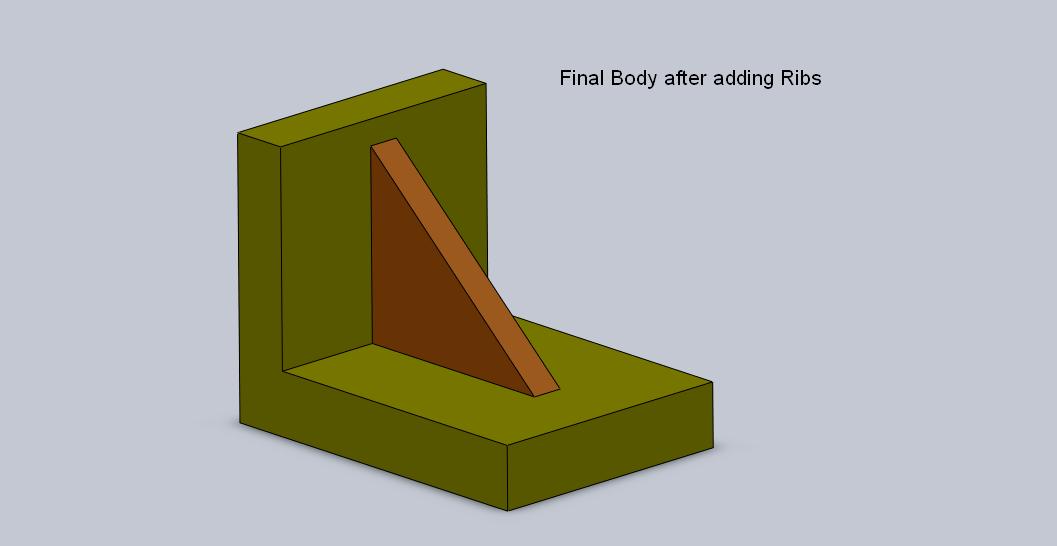 How to add the ribs in soliudworks 3d models using rib feature