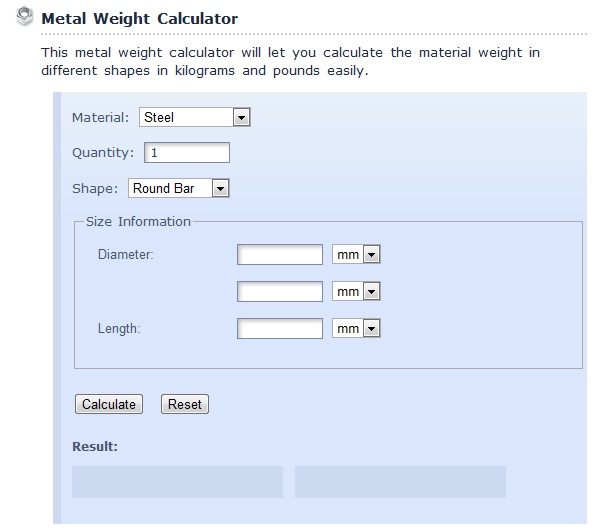 NTTF Jamshedpur: Metal Weight Calculator