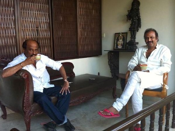 Rajinikanth is in Mohan Babu house with him
