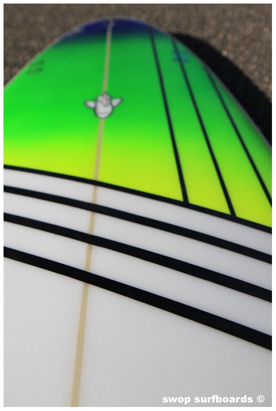 swop surfboards: GREEN ABSTRACT SHORTBOARD