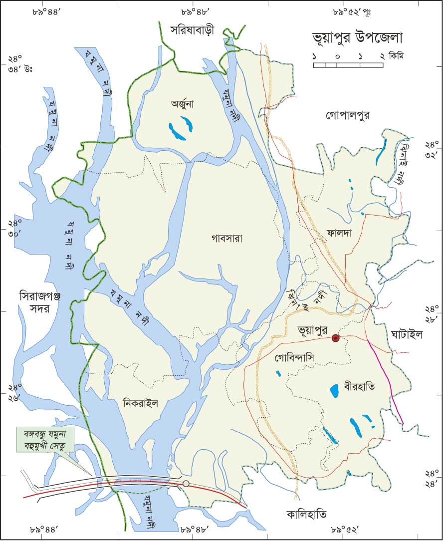 Maps of Bangladesh: Political Map of Bhuapur Upazila