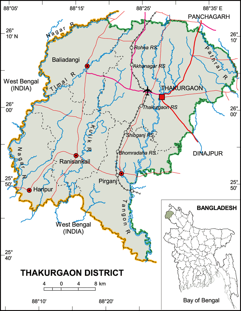 Maps of Bangladesh: Political Map of Thakurgaon District