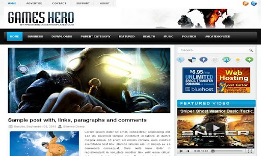 Games Hero Blogger Template | Premium Blogger Templates 2025