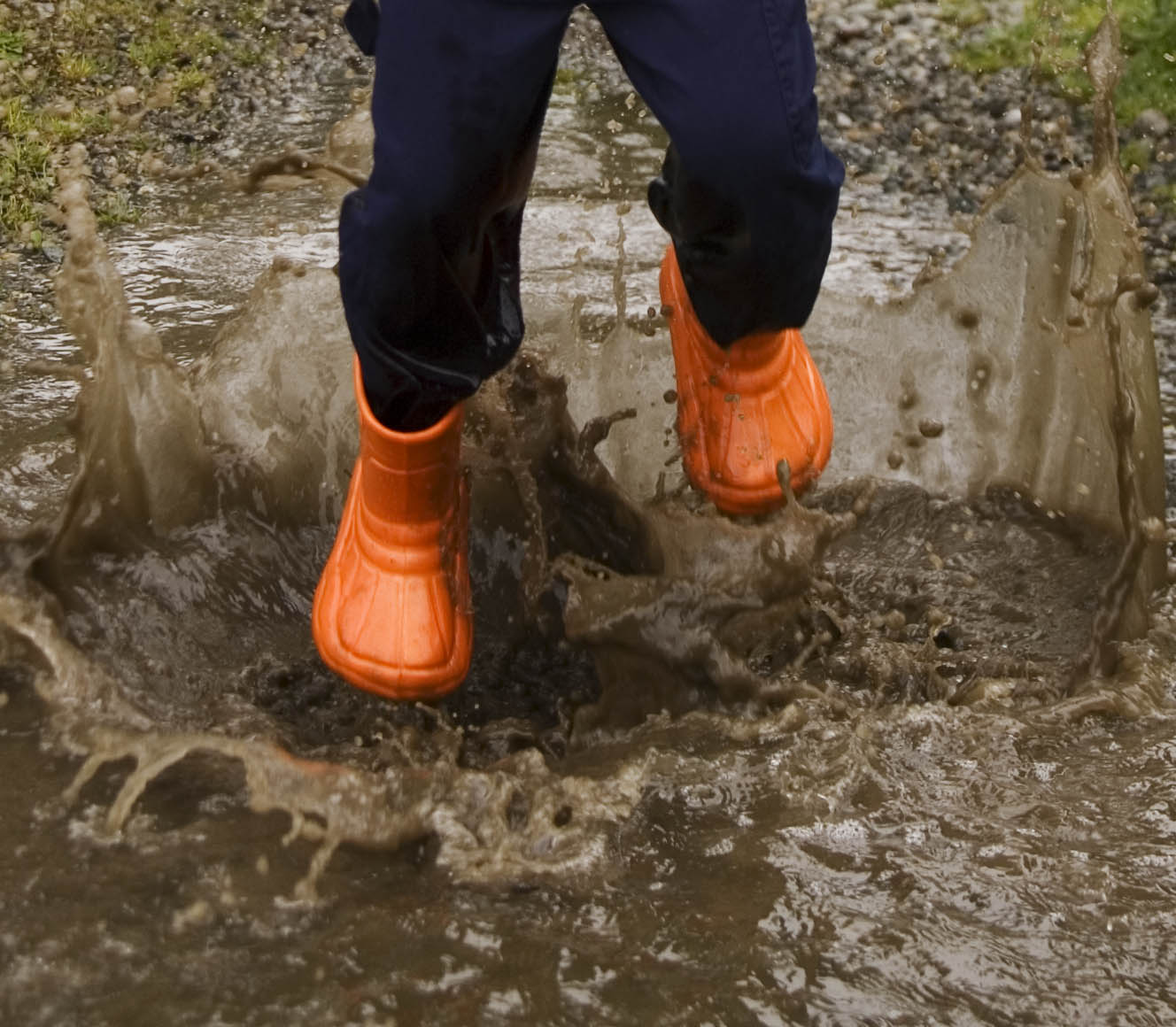 Pizza Man Restaurant: National Step in a Puddle and Splash Your Friend Day!