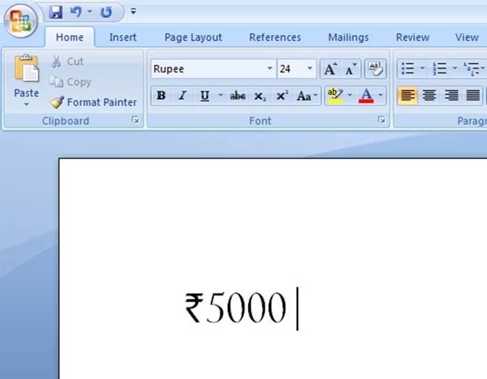 GOOD SAMARITAN : Steps to include Indian Rupee Symbol Font in MS word ...