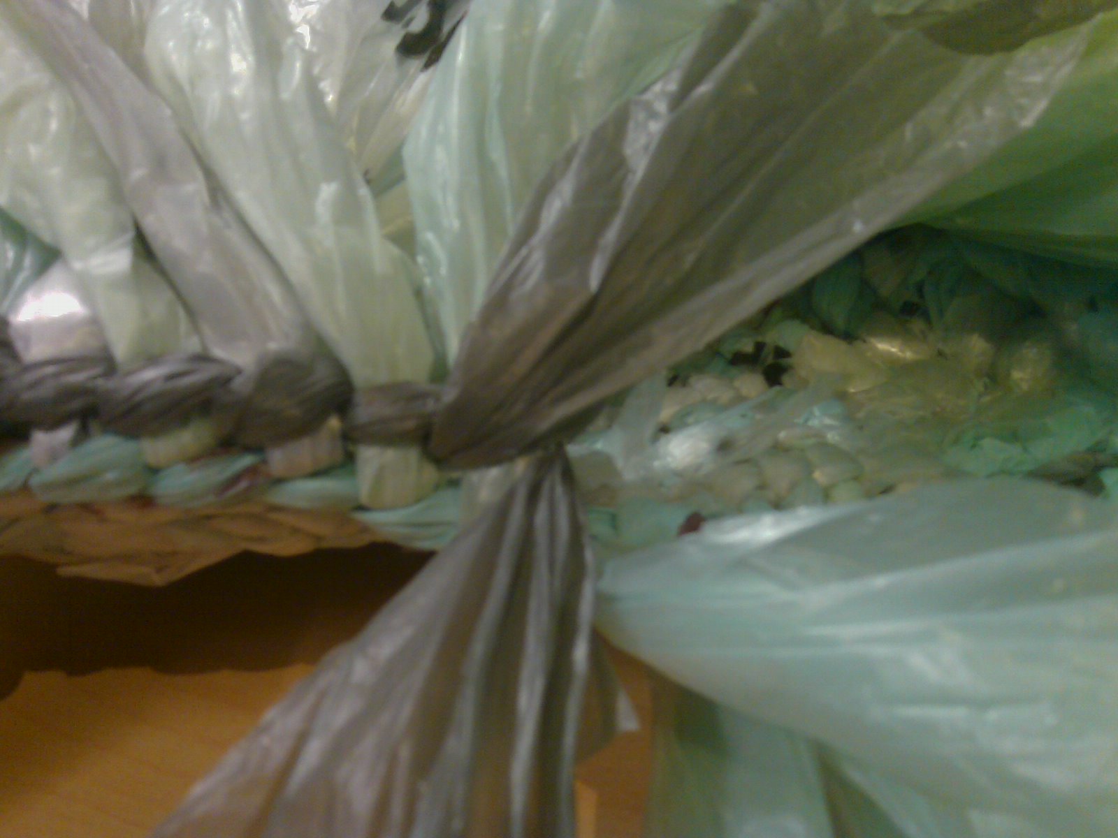 toward sustainability with three kids......: Plastic weaving workshop