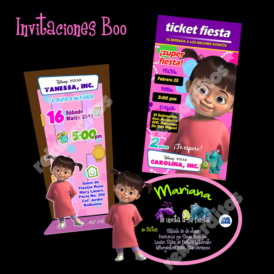 Invitaciónes de boo monster inc - Imagui