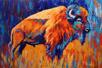 Daily Painters of California: American Buffalo Abstract Art, Bison at ...