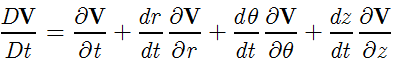 Please Make A Note: 2. The Material Derivative in Cylindrical Coordinates