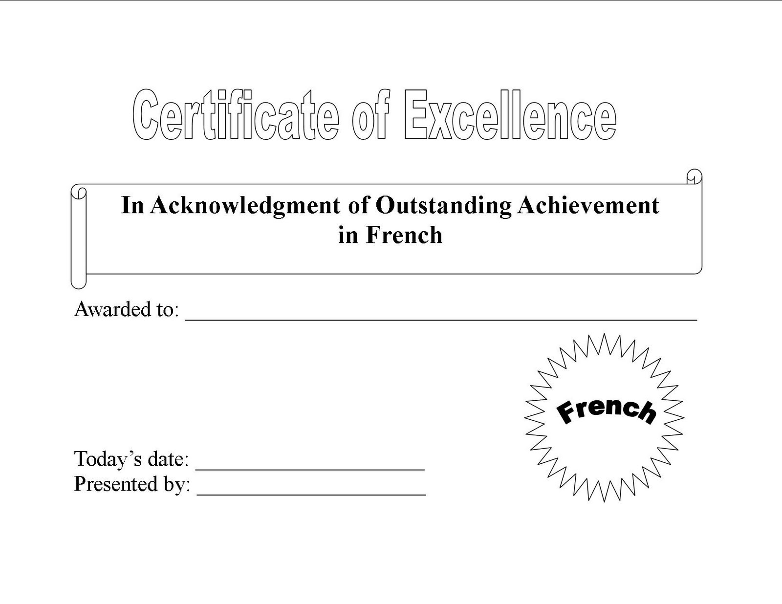 Language for Little Learners: Award Certificate